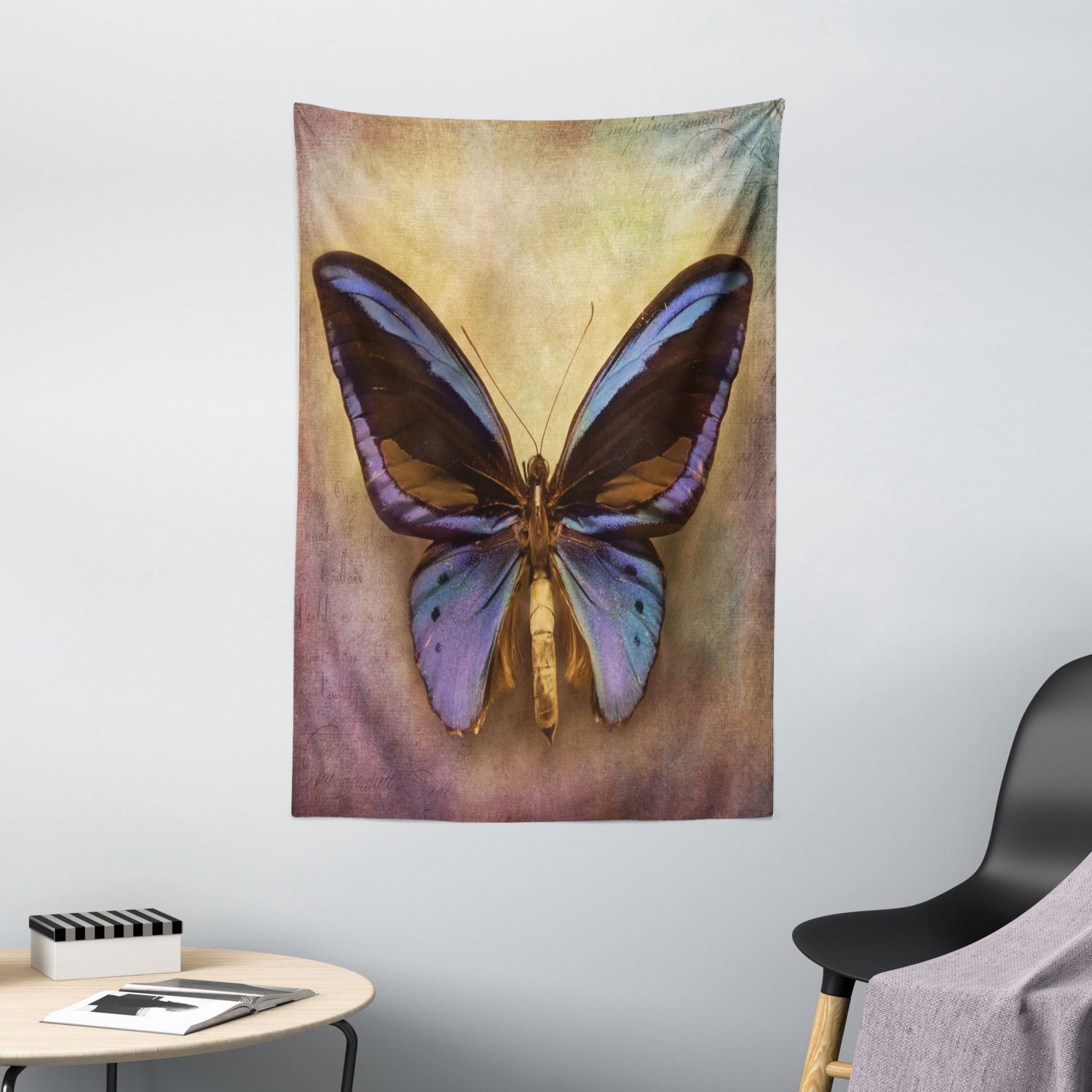 Butterfly Tapestry, Monarch Butterfly Vintage British Grunge Victorian ...