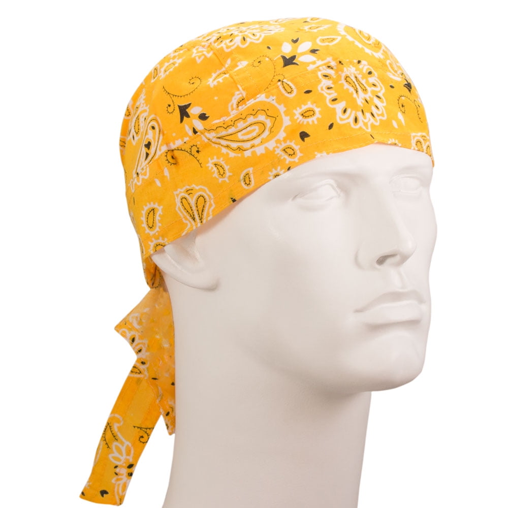 Yellow Paisley Doo Rag - Single Piece - Walmart.com