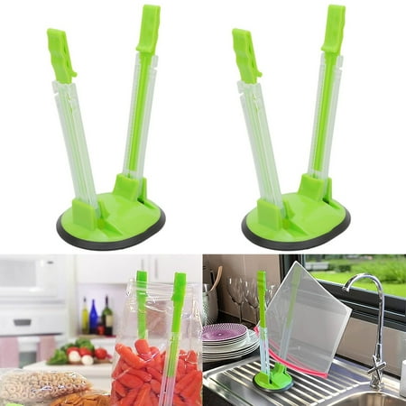 2Pcs Adjustable Baggy Rack Stand Prop Plastic Ziploc Freezer Storage ...