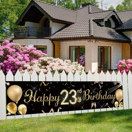 Happy 23rd Birthday Large Banner for Birthday Party Decoration, Cheers ...