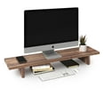 Desky Monitor Stand - Teak Hardwood - Walmart.com