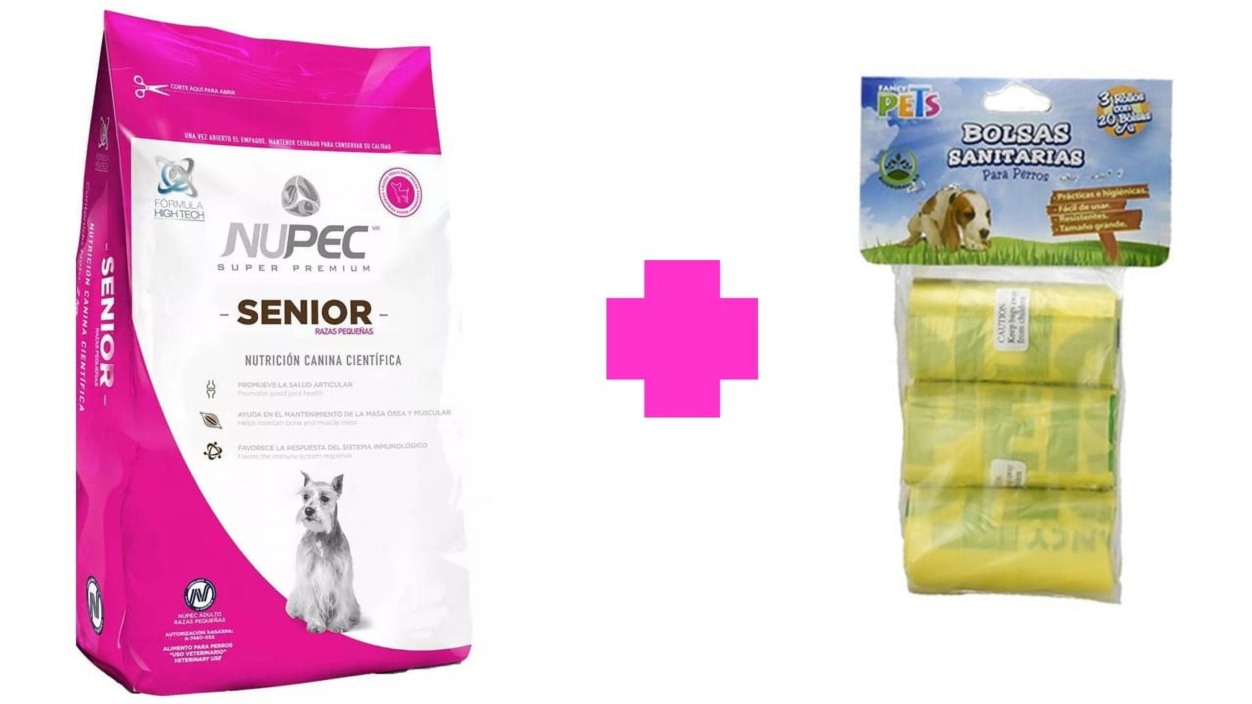 Paquete Nupec senior razas pequeñas 8 kg + 60 bolsas sanitarias fancy ...