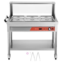 KFFKFF Dual-Level Professional Food Heating Showcase, 850W Culinary ...