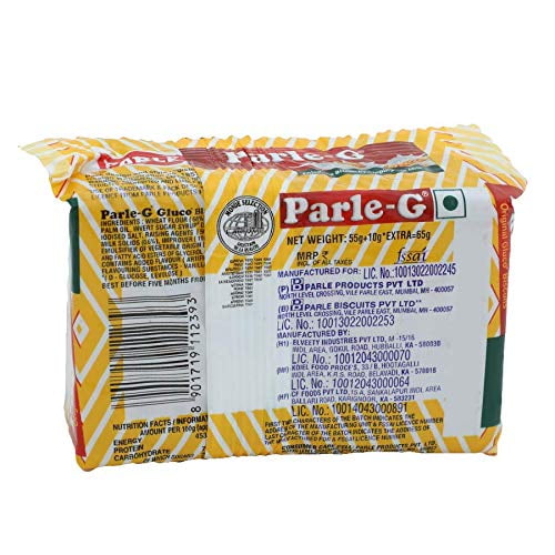 Buy Parle G Glucose Biscuit, 65g [Pack of 24] Online at Lowest Price in ...