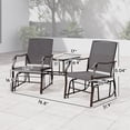 HZshop Outdoor 2-Seat Glider Rocking Chair Loveseat with Coffee Table ...