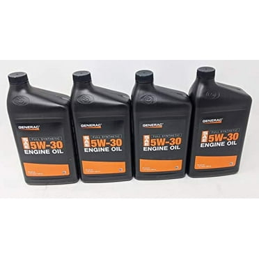 Generac Synthetic OEM Motor Oil 5W-30 SN, 2 Quart Bottle Pack, Anti ...