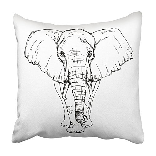 Elephant Front View Drawing