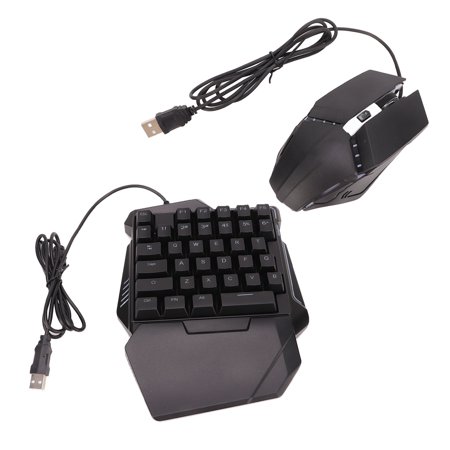 One Handed Keyboard, Portable One Handed Keyboard Mouse Set With Hand ...