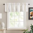 Beige Vertical Stripes Valances for Windows Farmhouse Kitchen Curtains ...