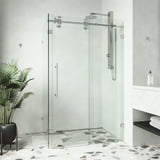 VIGO Winslow 34 in. L x 46 in. W x 74 in. H Frameless Sliding Rectangle Shower Enclosure in ...