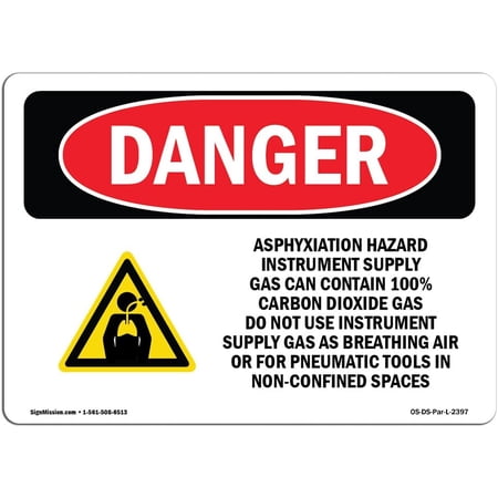 OSHA Danger Sign - Asphyxiation Hazard Instrument | Vinyl Label Decal ...