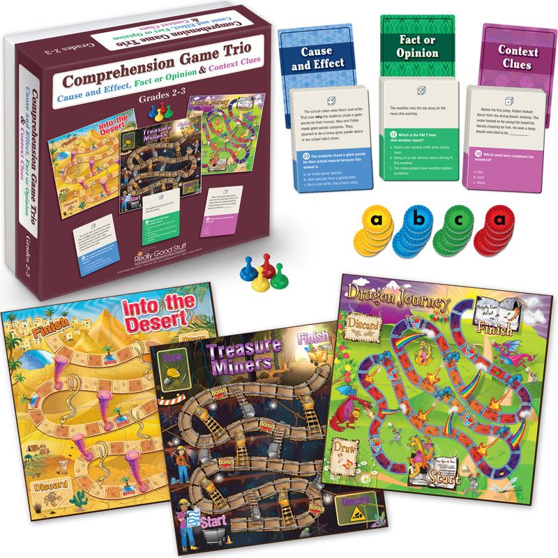 Comprehension Game Trio: Cause And Effect, Fact Or Opinion & Context ...