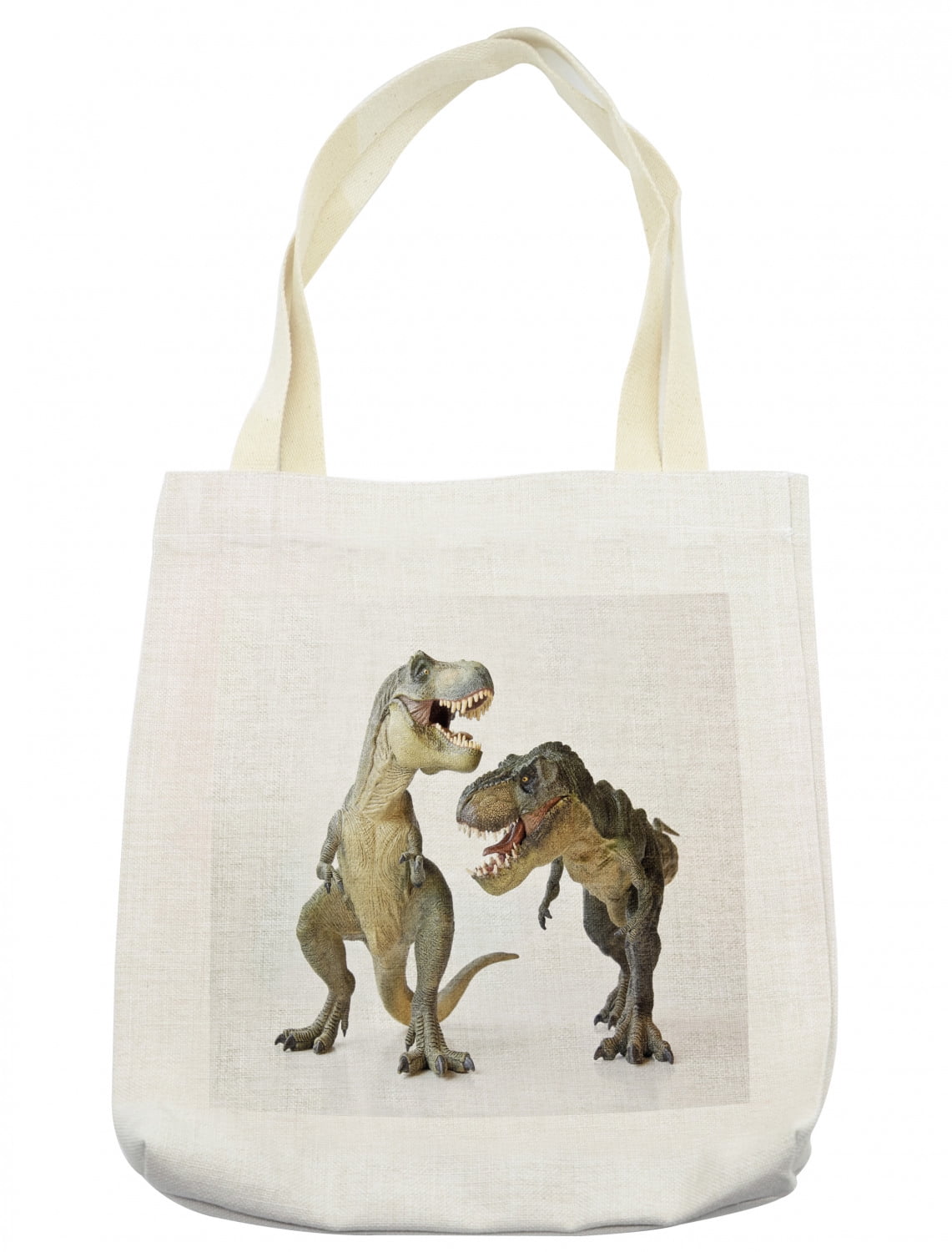 Dinosaur Tote Bag, Tyrannosaurus Rex Pair Facing Off Ferocious ...