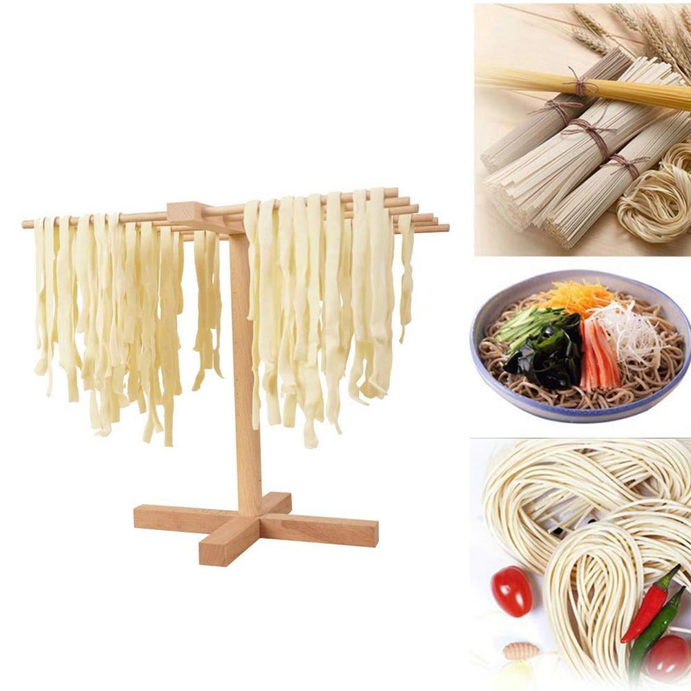 Tohuu Pasta Drying Rack Wooden Noodle Rack with 12 Arms Household ...
