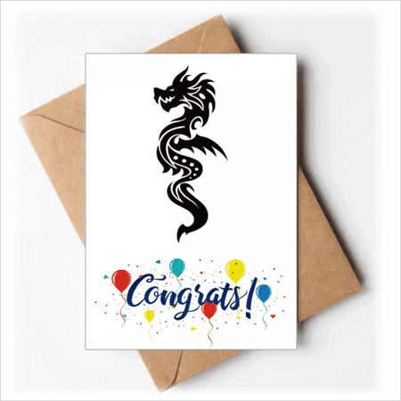 Dragon Animal Art Grain Outline Wedding Cards Congratulations Greeting ...