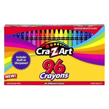 Cra-Z-Art 96 Count Crayons, Bulk Pack with Built-in Sharpener ...