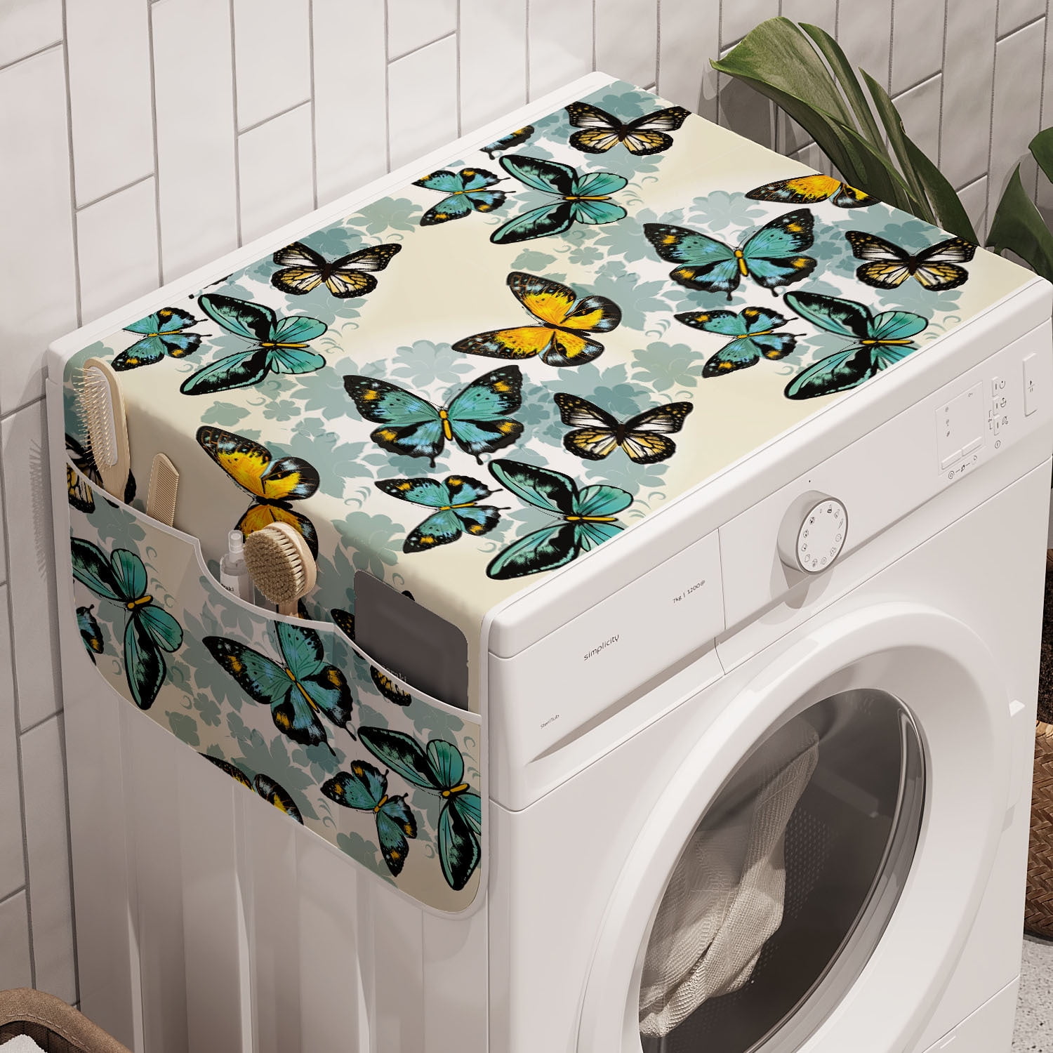 Butterfly Washing Machine Organizer, Romantic Design Illustration with ...
