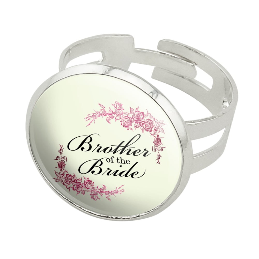 Wedding Floral Brother Of The Bride Silver Plated Adjustable Novelty ...