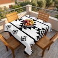 Black Aztec Ethnic Style Table Cloth 54x54in, Waterproof Square ...