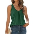 MOSHU Women's Pleated Front Tank Tops, V-neck Sleeveless Summer Shirts ...