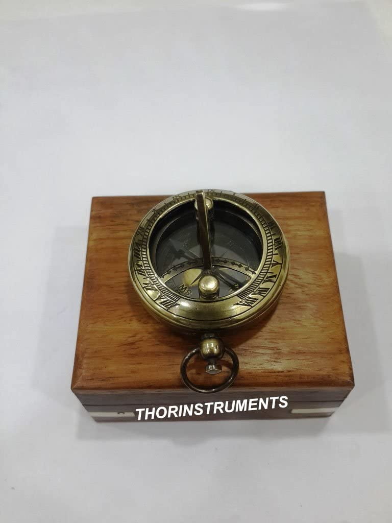 Nautical Antique Push Button Working Compass With Wooden Box - Walmart.com