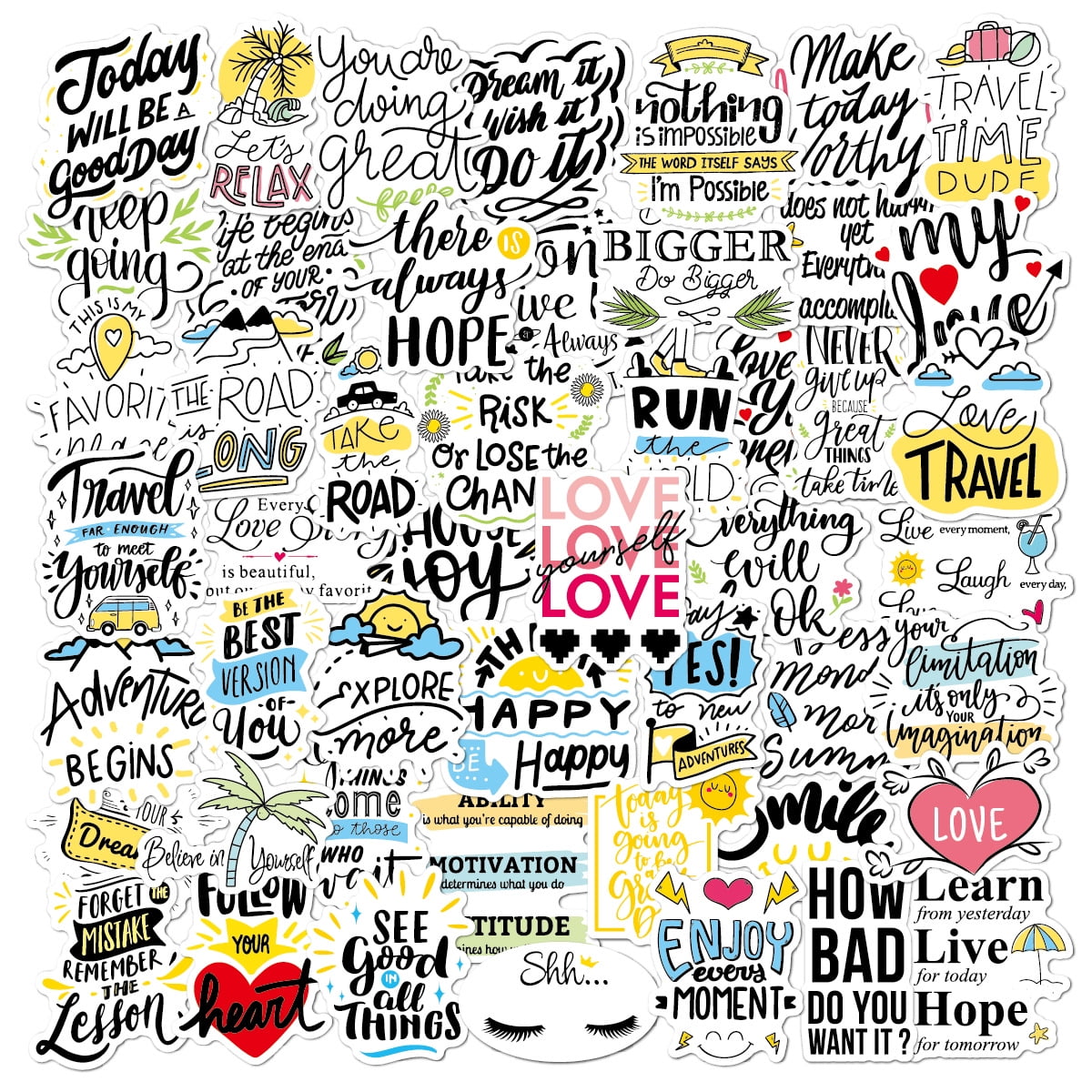 Click here for Xuxuxiangxiang 50pcs/Pack Inspirational Stickers F... prices