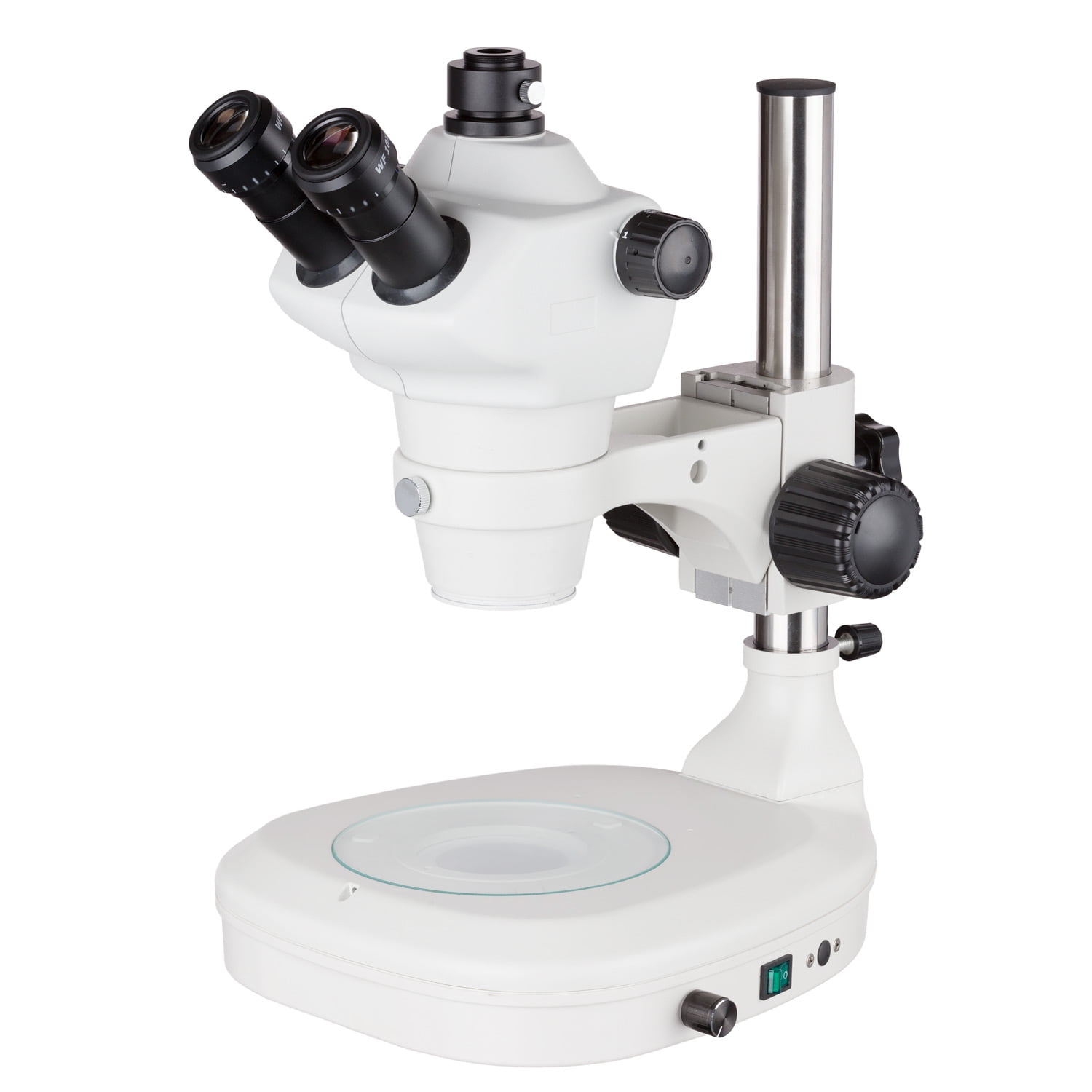 AmScope 8X-50X Pillar Stand Stereo Zoom Parfocal Trinocular Microscope ...