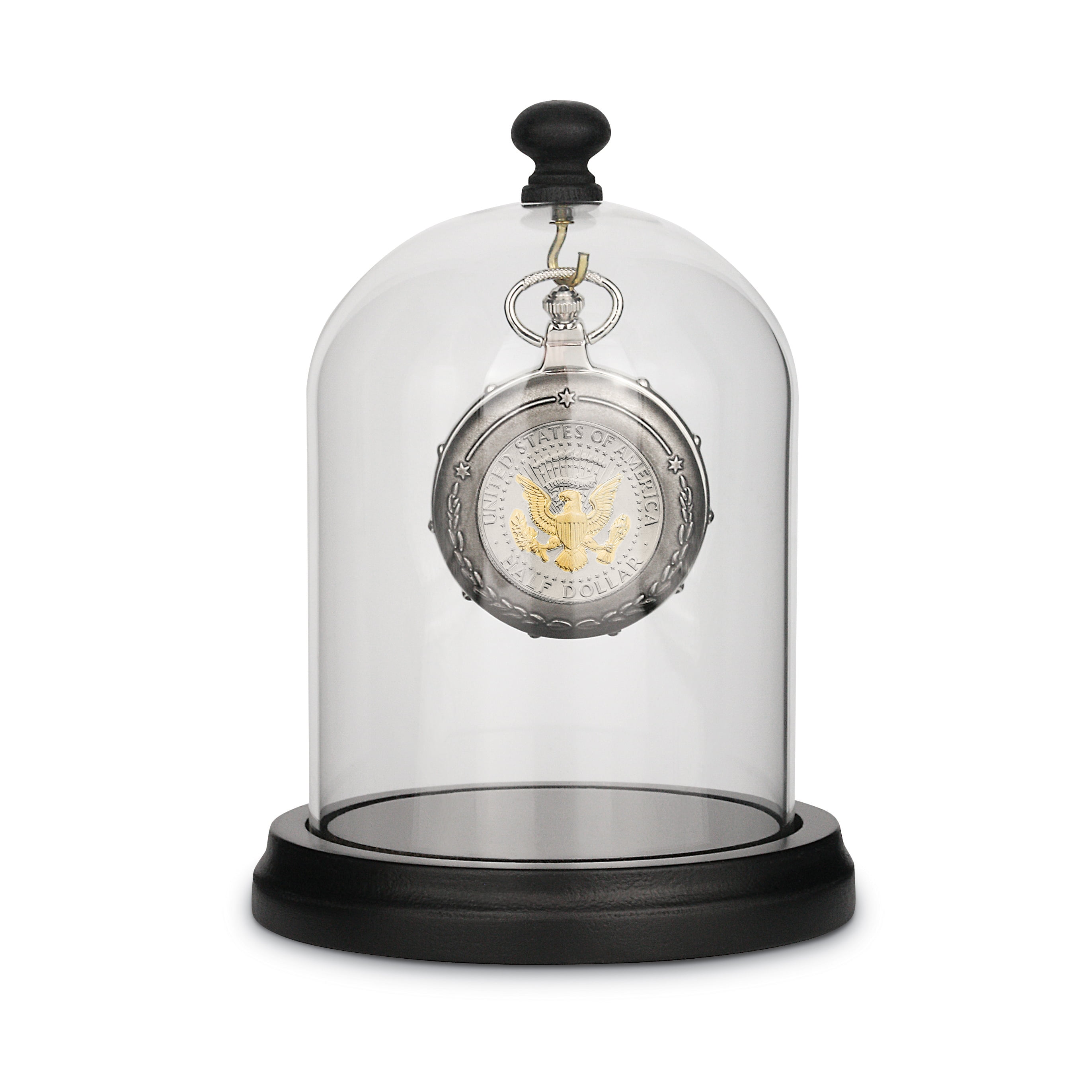 Glassed Dome with Pine Wood Base Selectively Gold-Layered Presidential ...