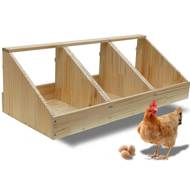 Large Duty Chicken Nesting Boxes - 3 Pack Single Compartment Solid Wood ...