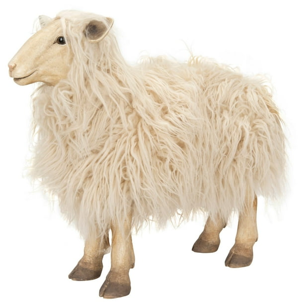 3R Studios White Resin Sheep with Faux Fur - Walmart.com - Walmart.com