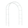 Skypatio 8ft Metal Garden Arch Trellis, White Arbor for Climbing Plants ...