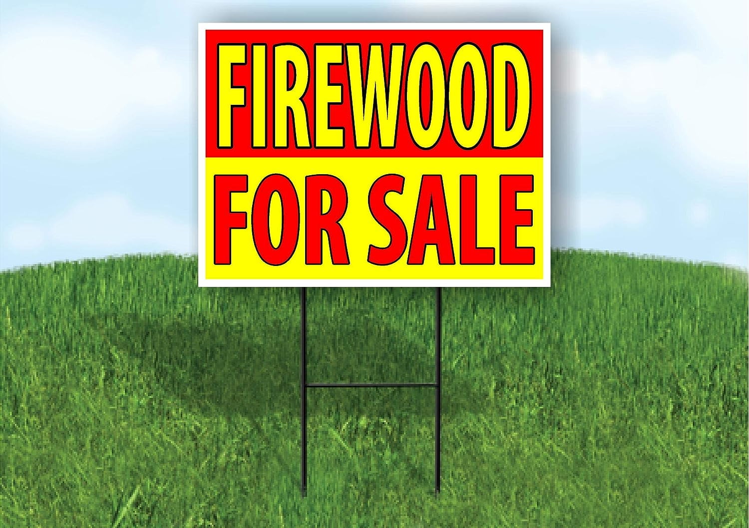 Firewood For Sale Red Yellow Yard Sign Road Sign With Stand - Walmart.com