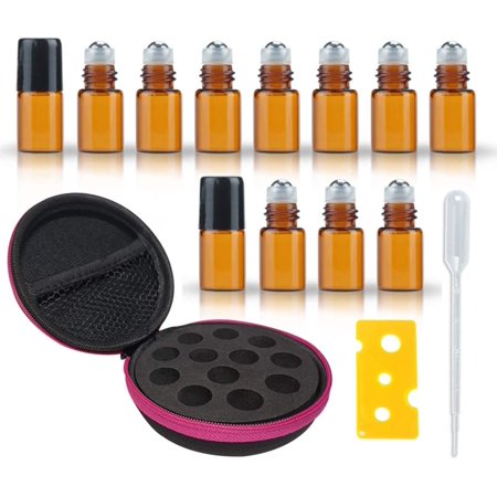 Round Hard Shell Case for 1/4 5/8 DRAM Micro Mini Roll-on Glass Bottles ...