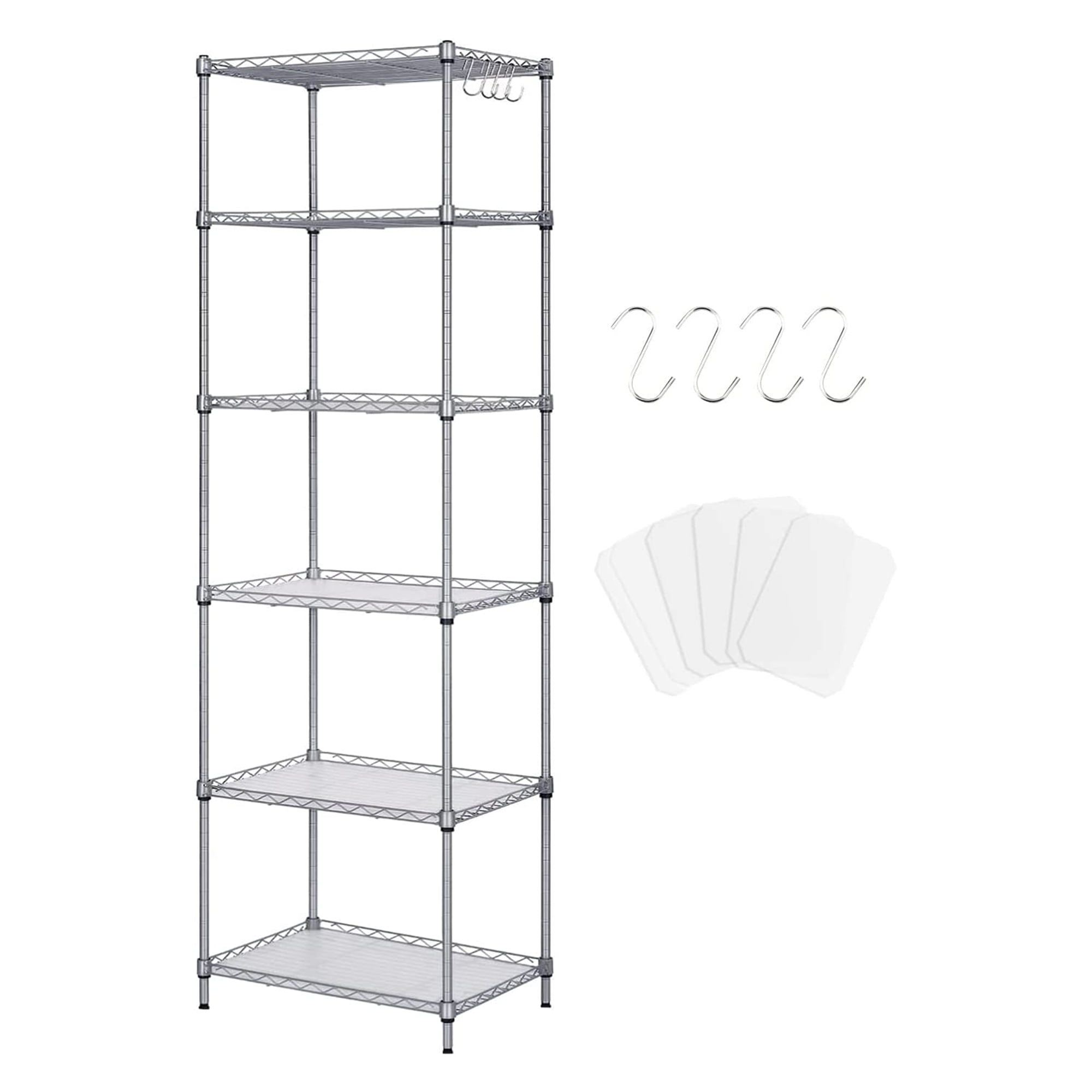 Untyo 6 Tier Shelving Unit Adjustable Storage Shelf Metal Storage Rack ...
