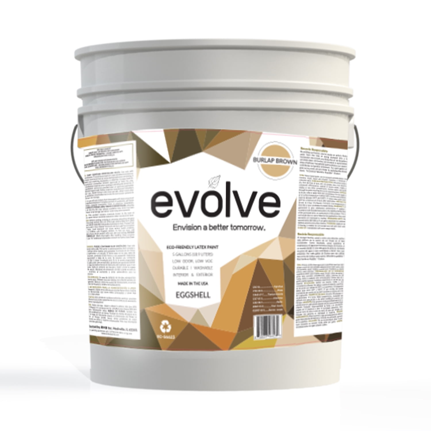 Evolve Interior Exterior Latex Eggshell Finish Burlap Brown (5G) - Walmart.com