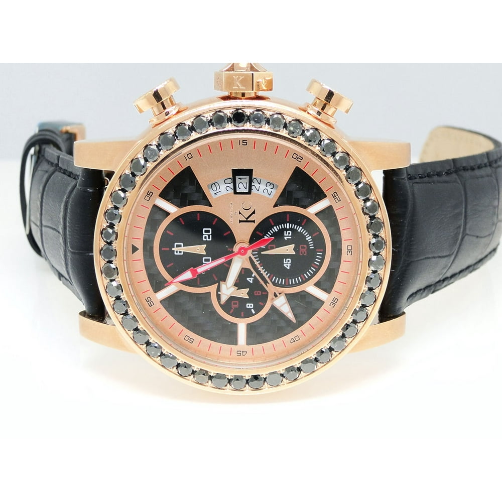 Techno Com by KC - Techno Com KC Rose Black Diamond Watch - Walmart.com ...
