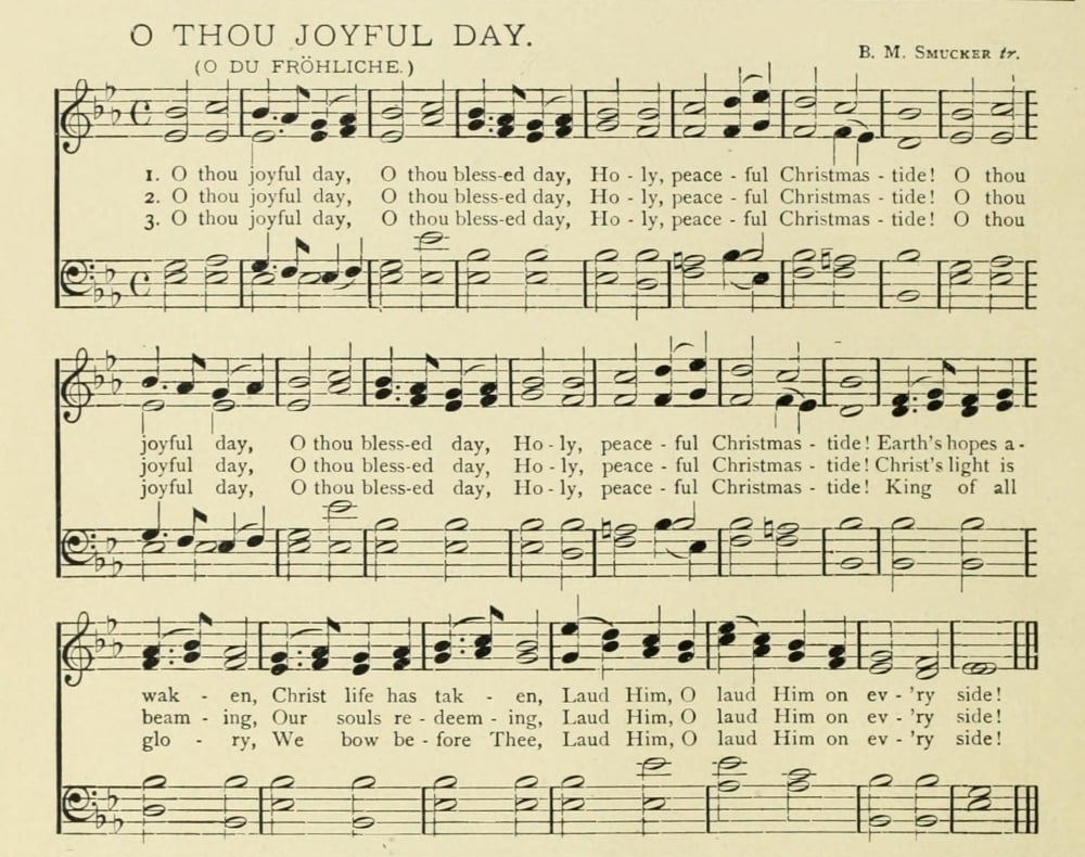 O Thou Joyful Day Christmas in Song 1891 Poster Print - Item ...