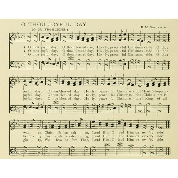 O Thou Joyful Day Christmas in Song 1891 Poster Print - Item ...