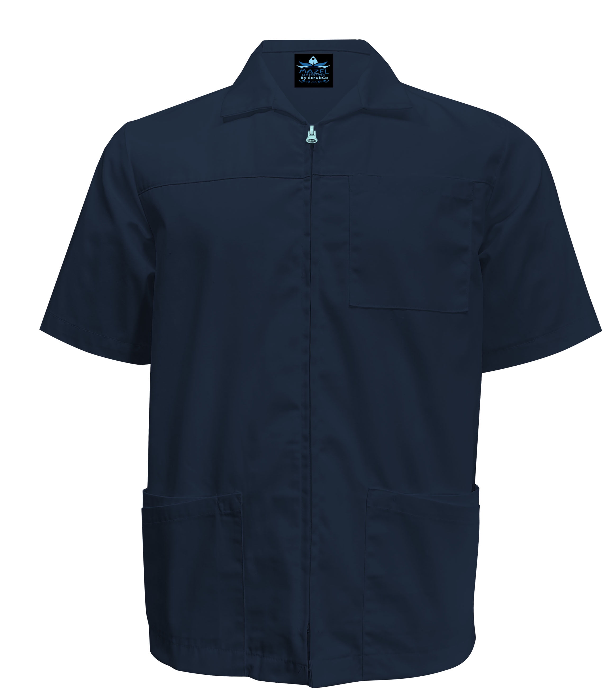 MAZEL UNIFORMS MENS ZIP UP WORK SHIRT - Walmart.com