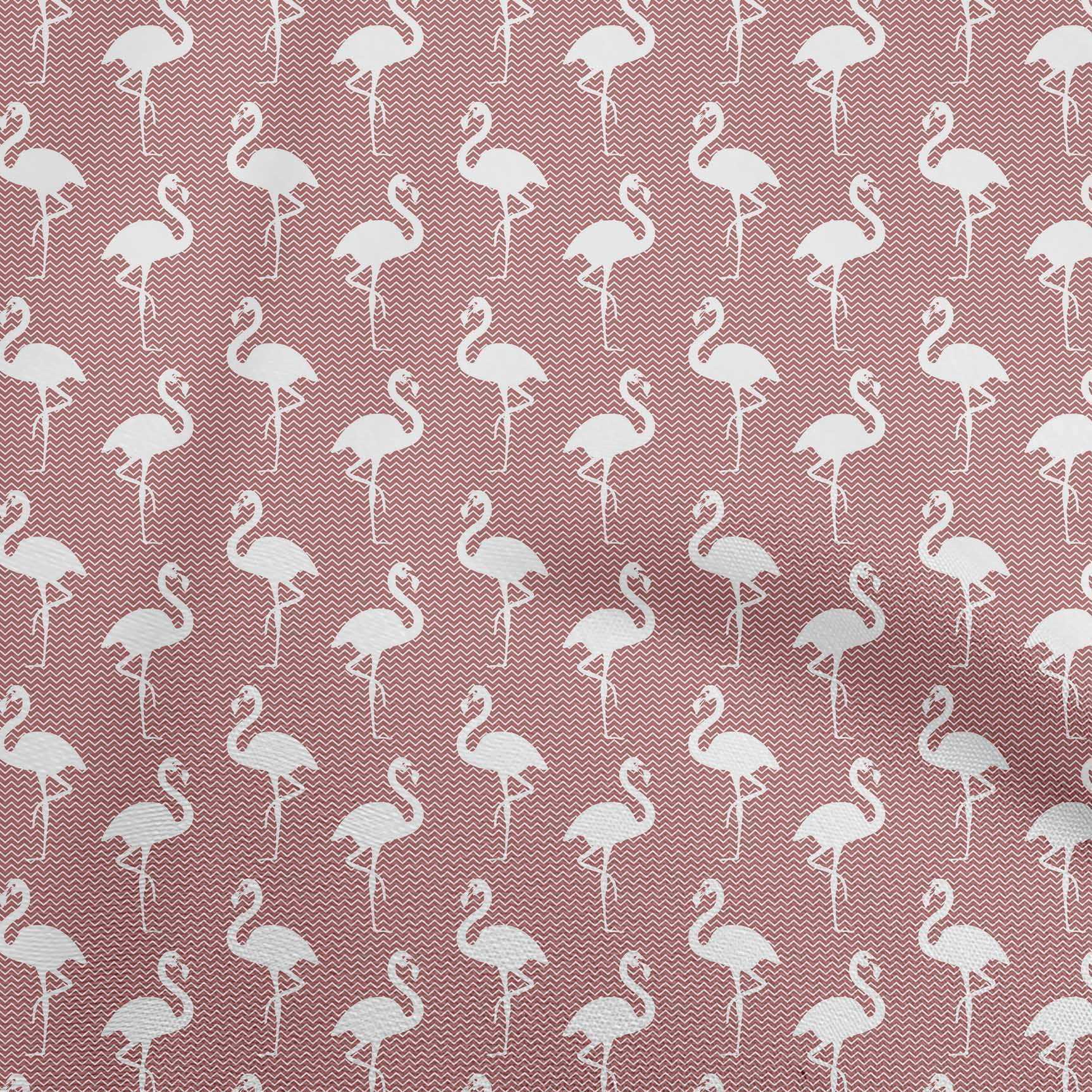 oneOone Velvet Red Fabric Flamingo Sewing Material Print Fabric By The ...