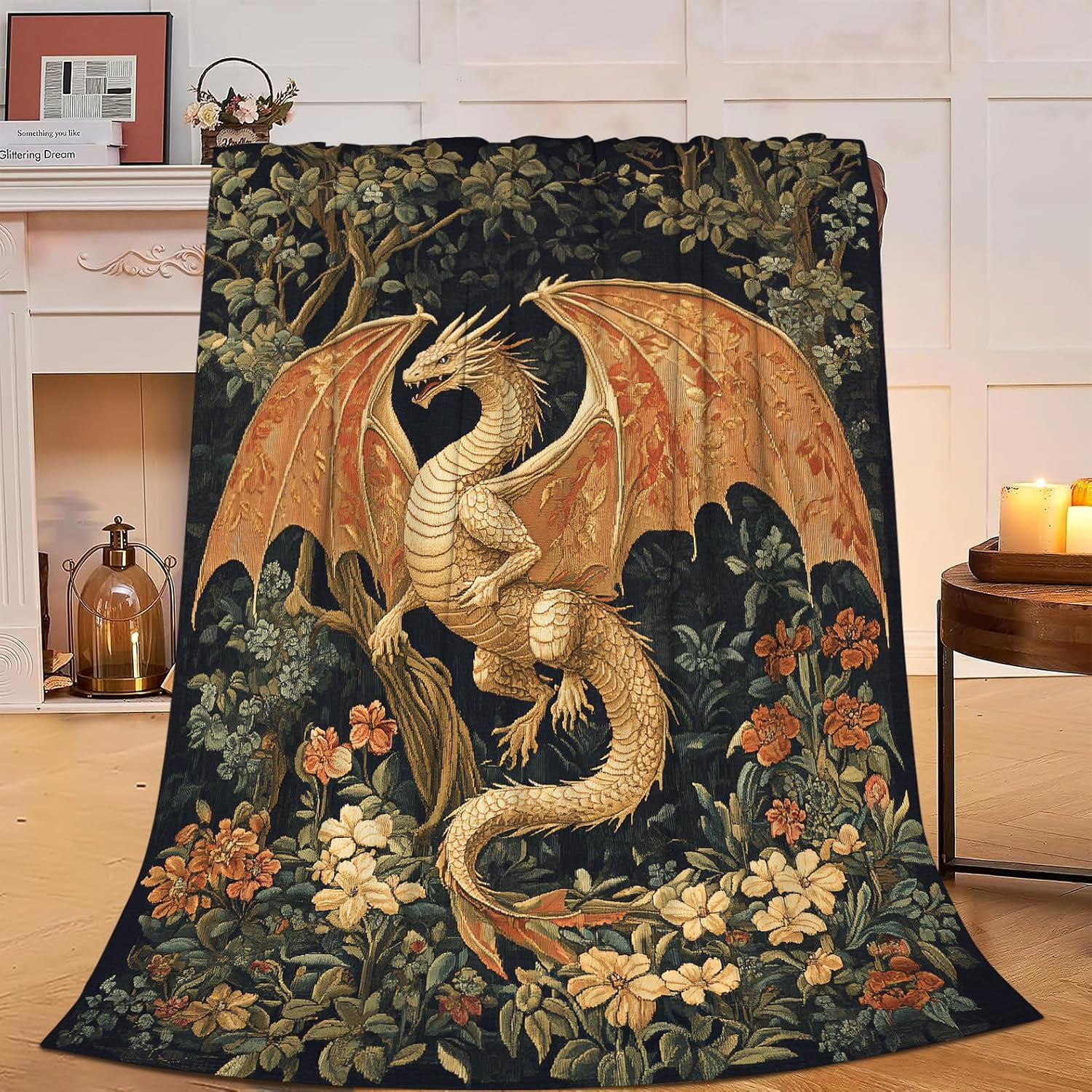 Click here for Walfour Mid Century Dragon Fleece Throw Blanket -... prices