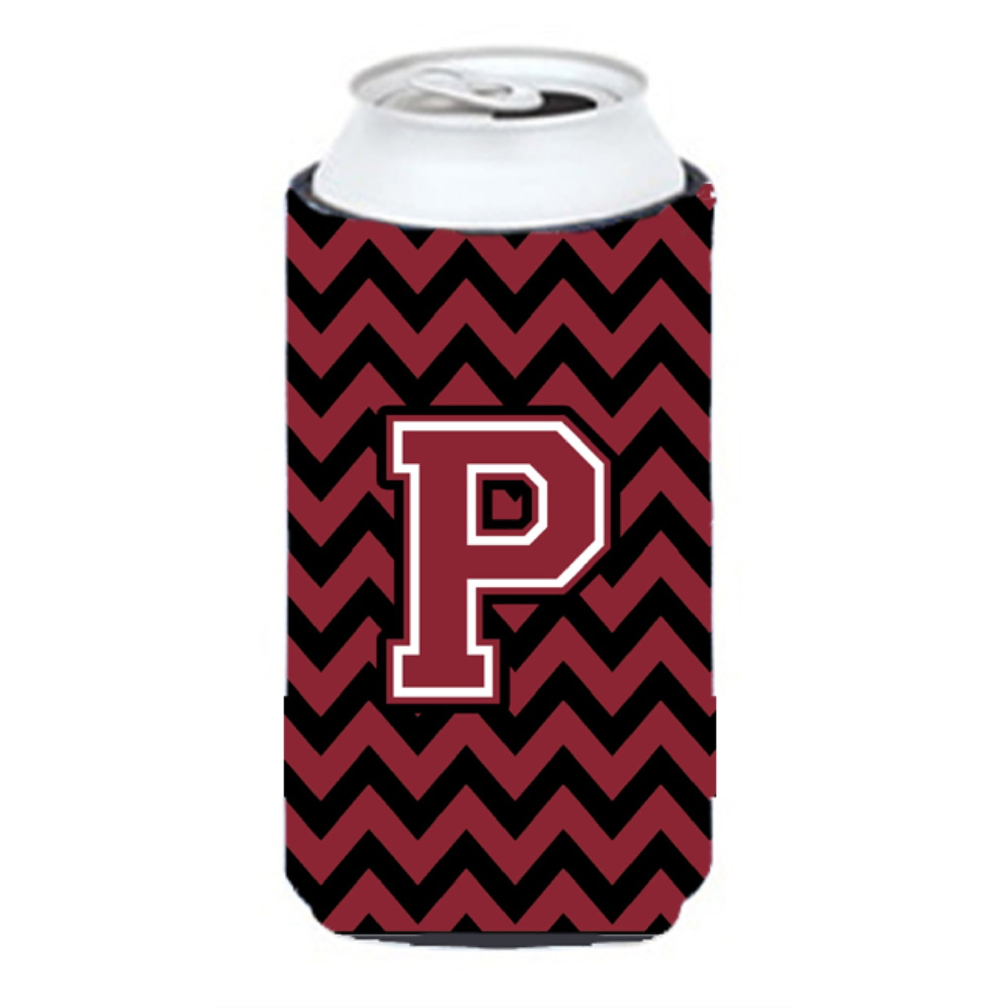 Letra P Chevron Granate y Negro Tall Boy Bebida Aislante Hugger CJ1052 ...