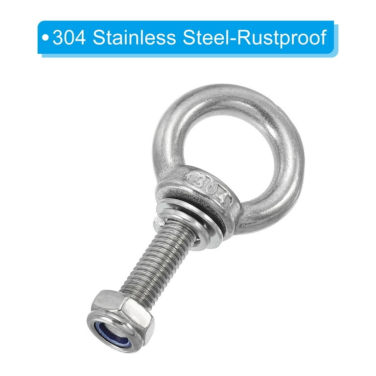 M4 Bolts 2 Pcs Eye Bolts 304 Stainless Steel Ring Lifting Expansion Eye ...