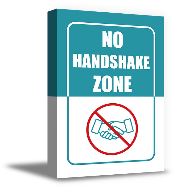 Awkward Styles No Handshake Zone Canvas Wall Art No Handshake Sign ...