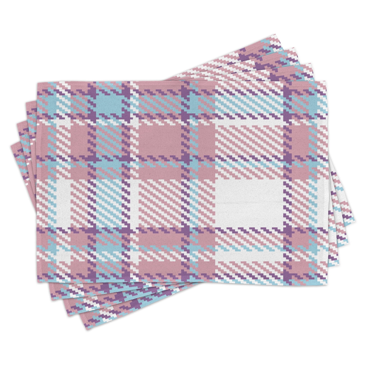 Ambesonne Checkered Place Mats Set of 4, Antique English Tile, Standard ...