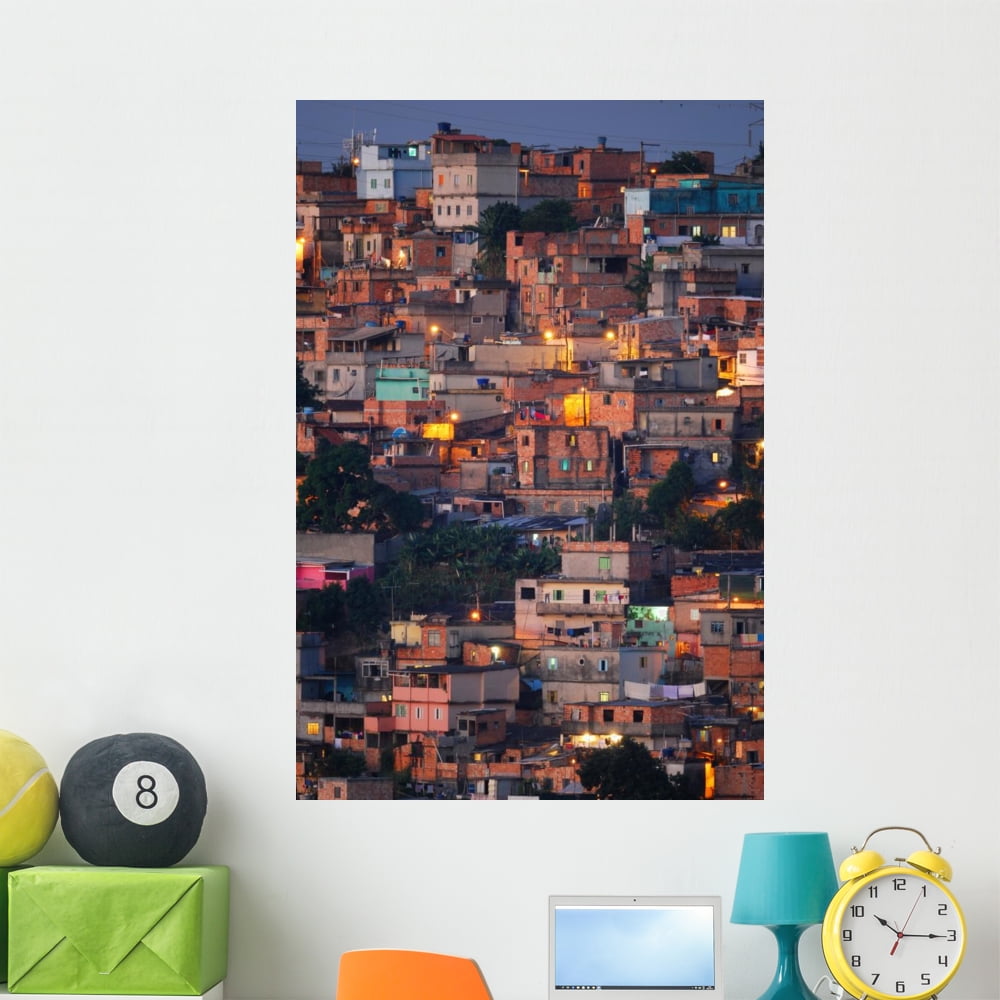 Favela Wall Mural by Wallmonkeys Peel and Stick Graphic (48 in H x 32 ...