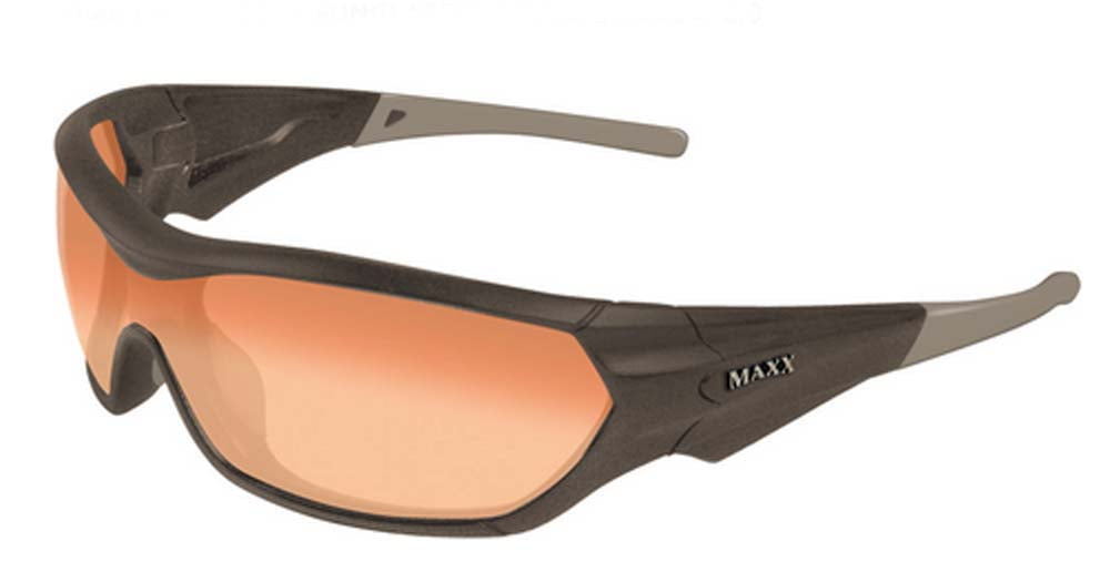 Maxx Sunglasses Shield Dark Grey Frame HD Amber HD Lenses - Walmart.com