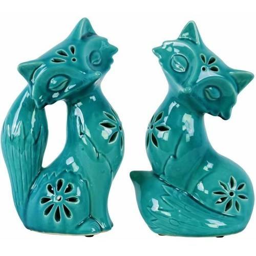 Urban Trends Collection: Ceramic Fox Figurine, Gloss Finish, White ...