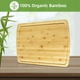 Large Bamboo Cutting Board with Juice Groove - Heat-Resistant Chopping ...