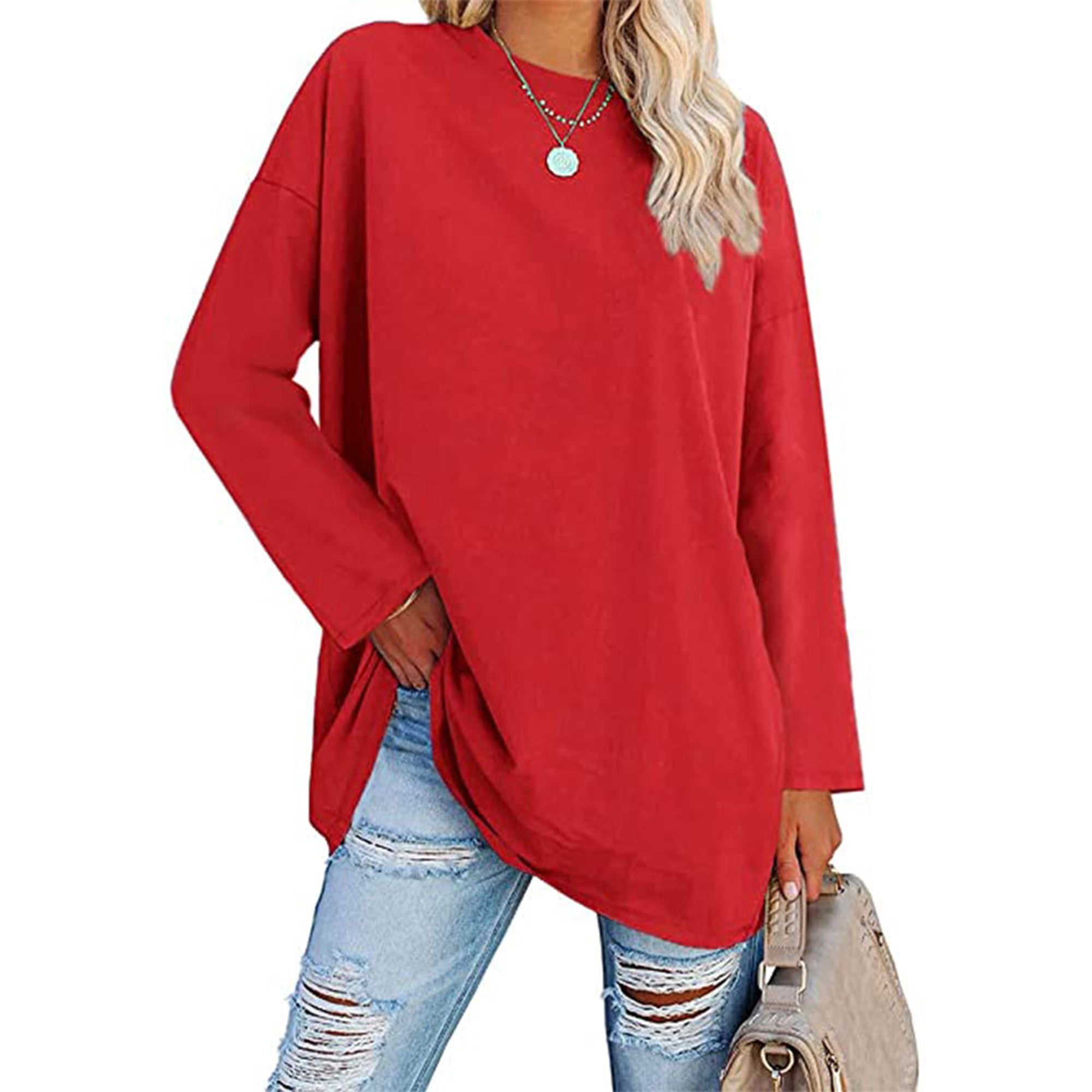Click here for Bellella Women Tee Solid Color T Shirt Long Sleeve... prices